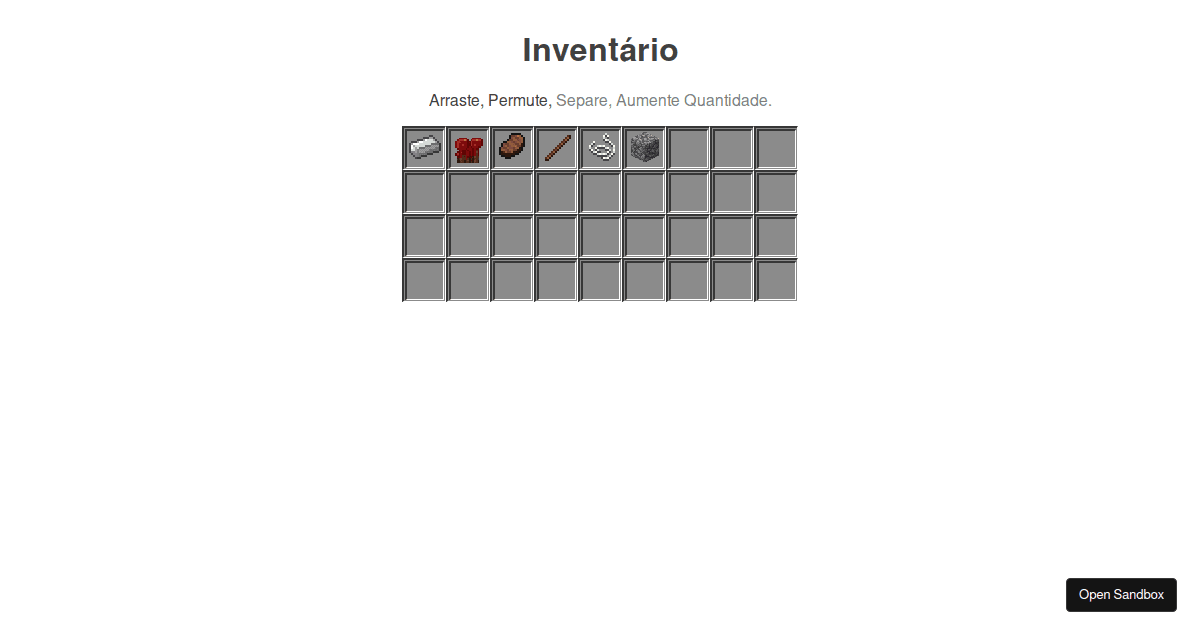 Simple Reactjs minecraft drag and drop - Codesandbox