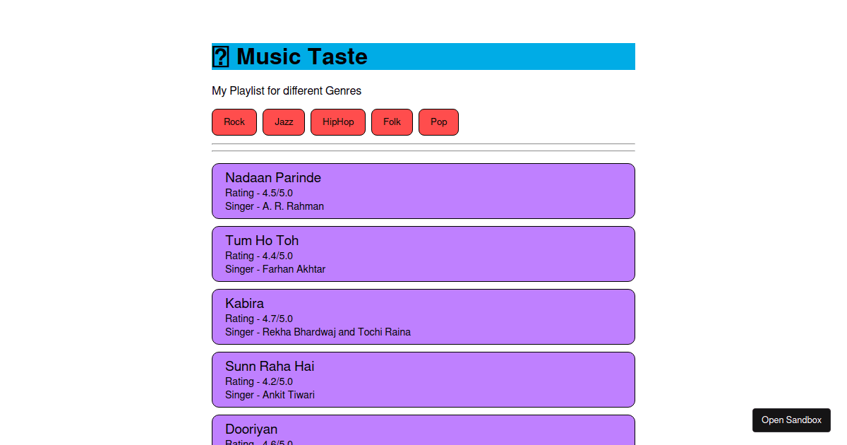 music-genres - Codesandbox