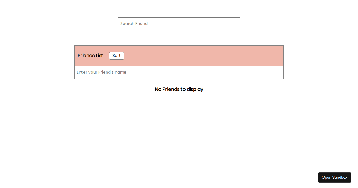Friend List - Codesandbox