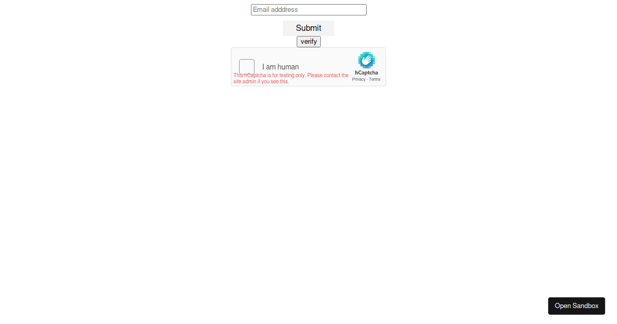 React Hcaptchaform Example Forked Codesandbox