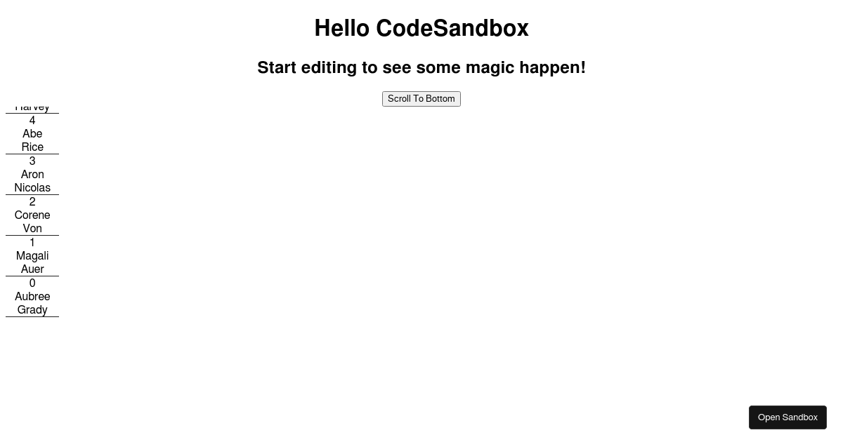 Inverse Infinite Scroll (forked) - Codesandbox