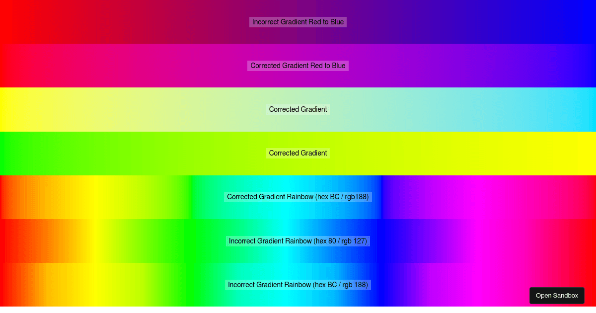 Native Logarithmic Vs Linear Gradients Codesandbox
