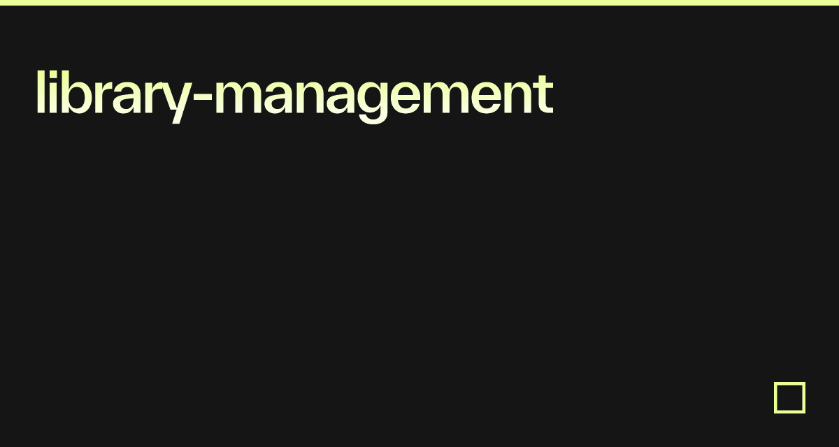 library-management - Codesandbox