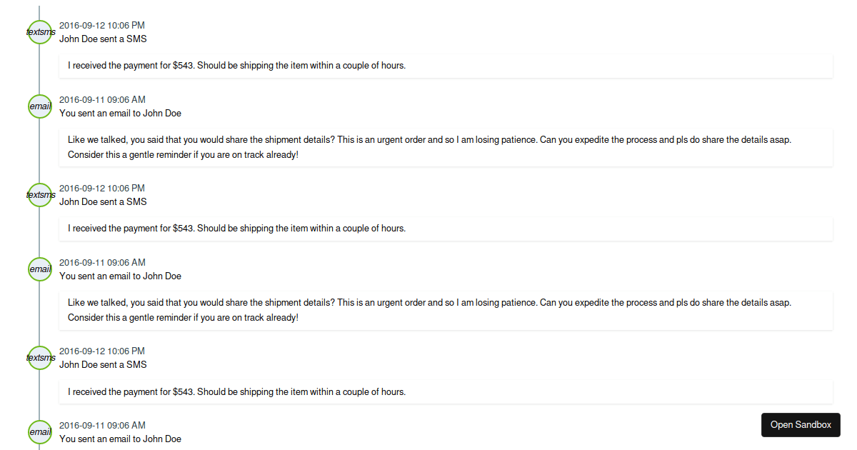 Timeline Example - Codesandbox