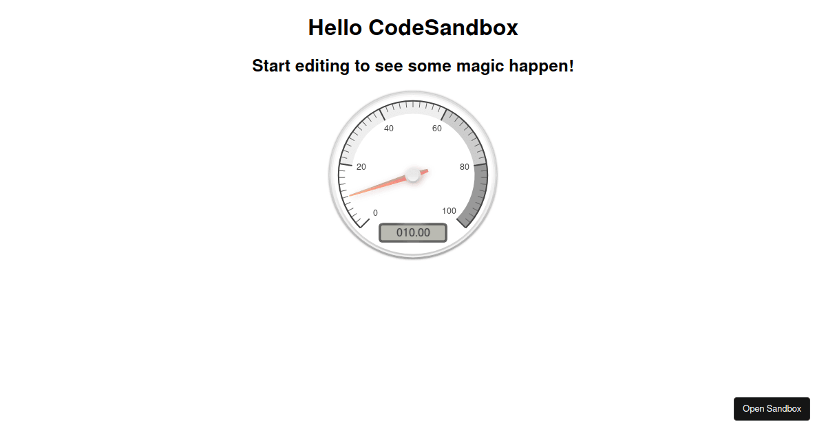 react-canvas-gauges (forked) - Codesandbox