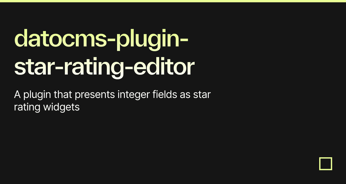 datocms-plugin-star-rating-editor - Codesandbox