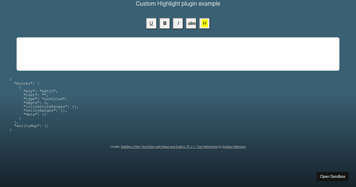 draftjs-custom-highlight-plugin - Codesandbox