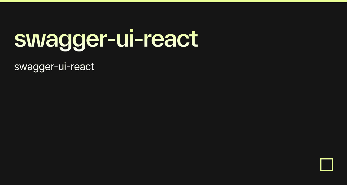 Swagger Ui React Codesandbox 