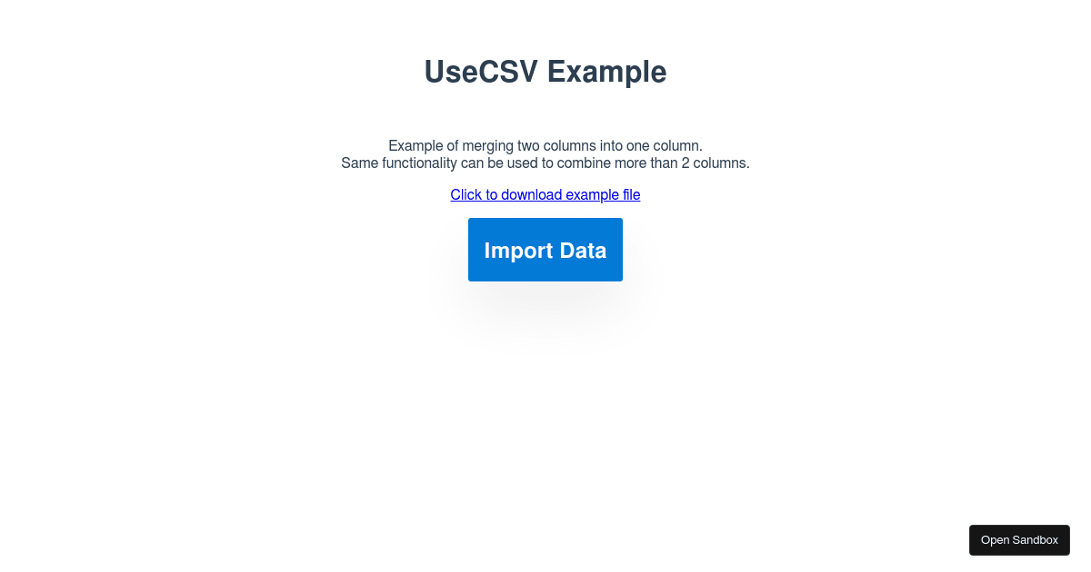 Usecsv Merging Two Columns Into One Column Codesandbox