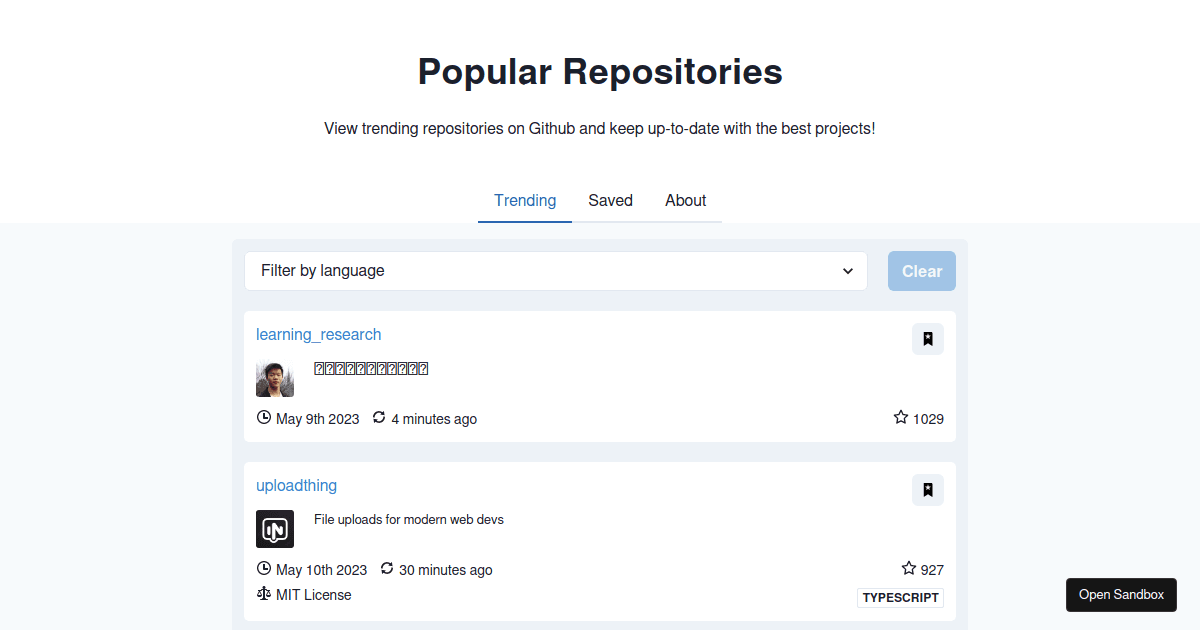 github-search - Codesandbox