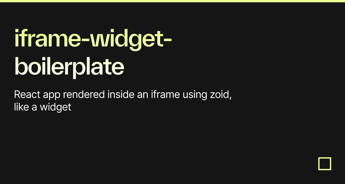 iframe-widget-boilerplate - Codesandbox