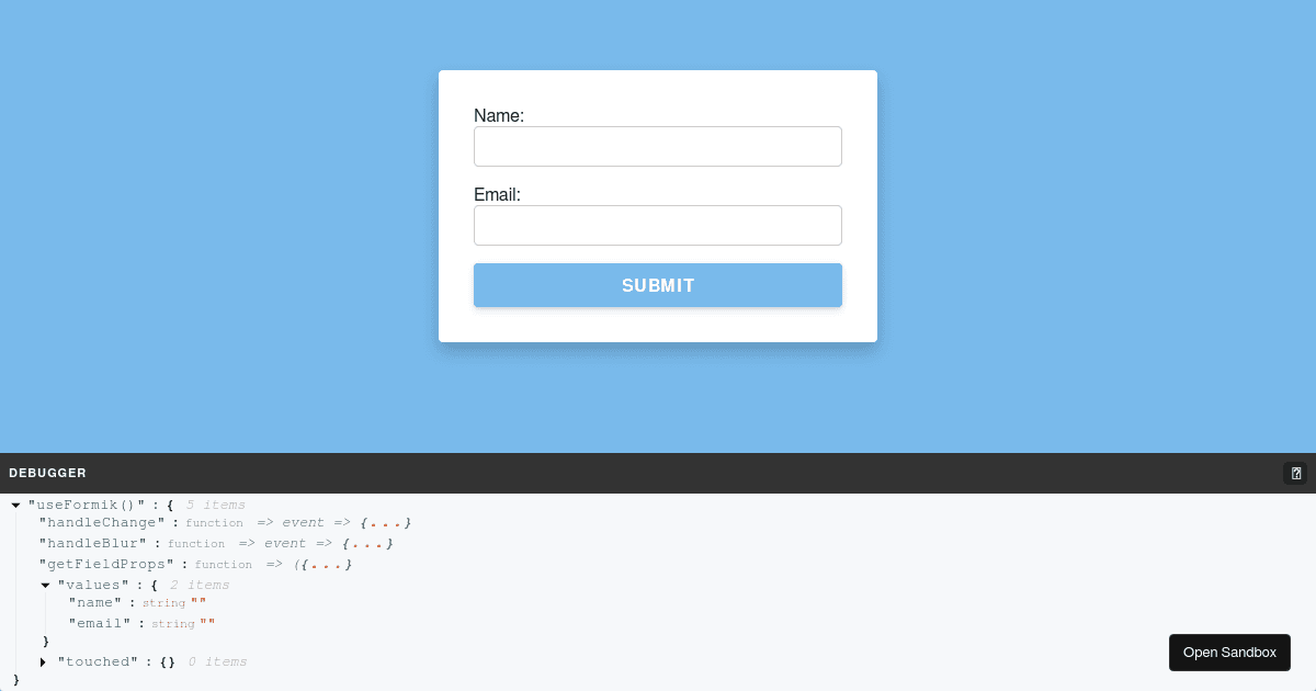 MiniFormik v2 (with React Hooks and MobX) (forked) - Codesandbox