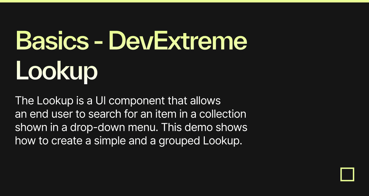 Basics Devextreme Lookup Codesandbox