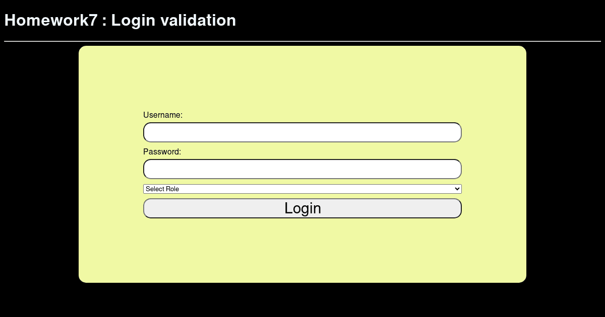 Login validation - Codesandbox