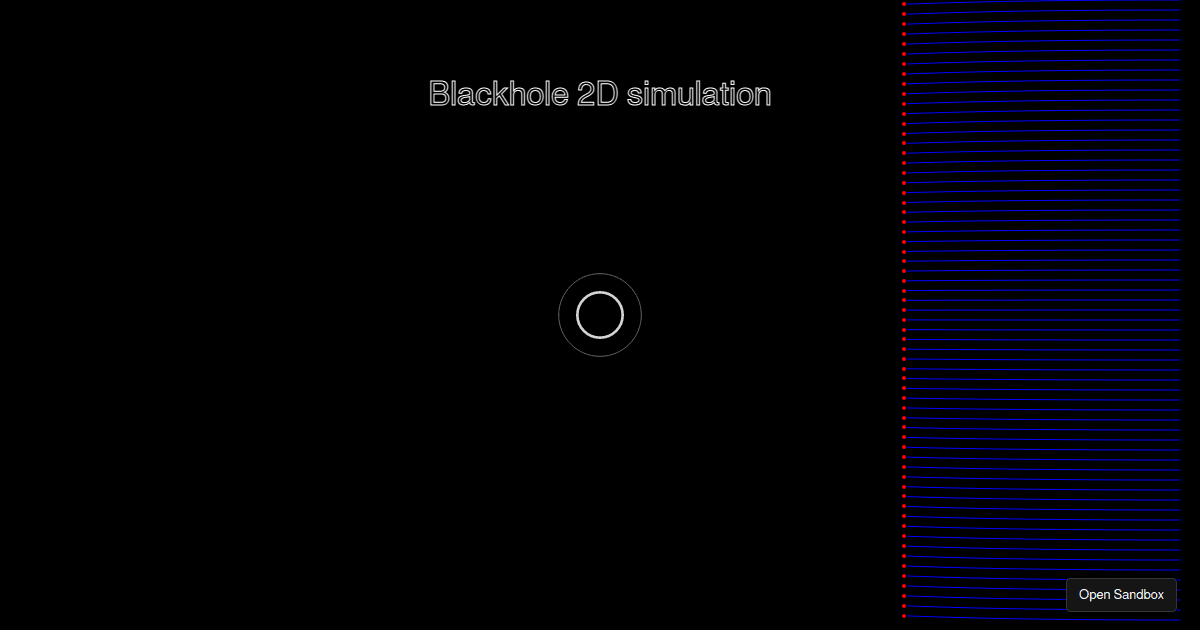 blackhole 2d simulation - Codesandbox