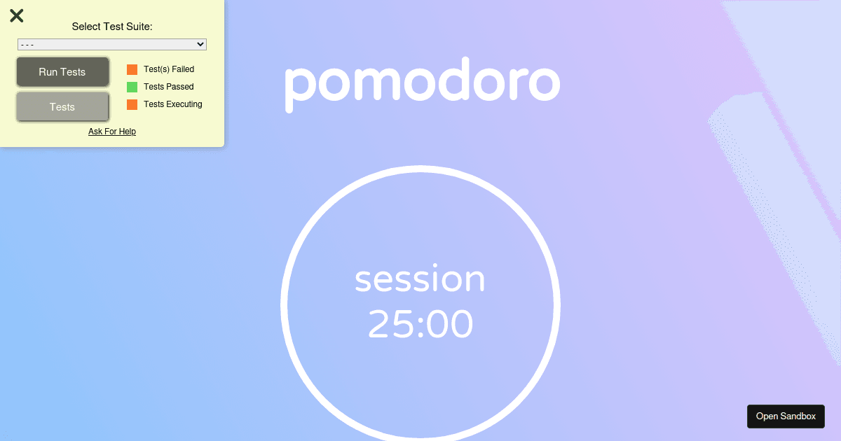 pomodoro - Codesandbox