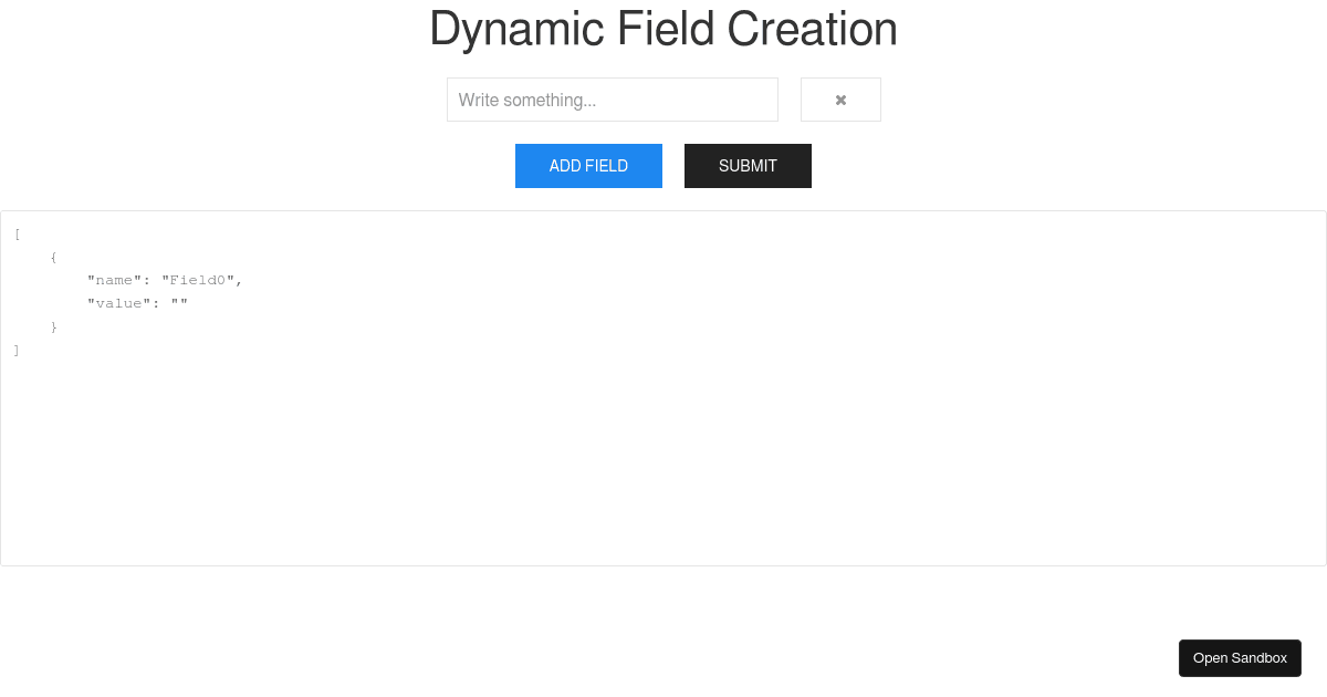 Dynamic Field Creation - Codesandbox