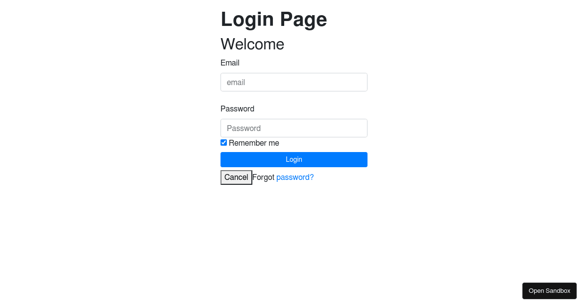 Login form. - Codesandbox