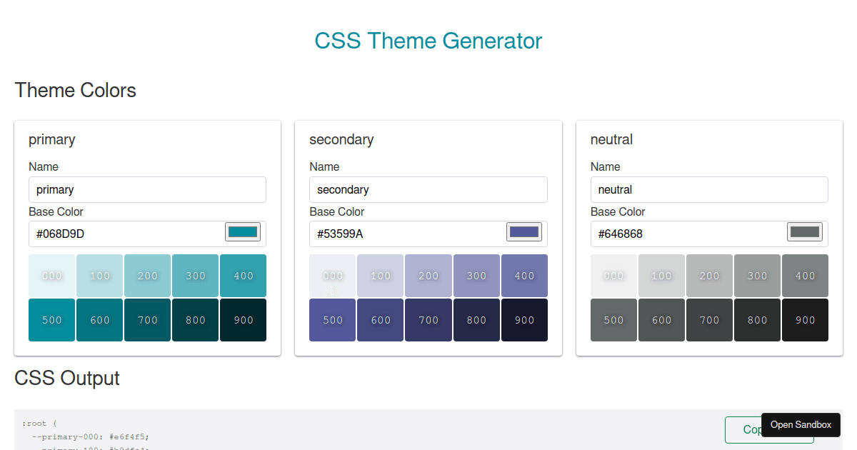color-shades - Codesandbox
