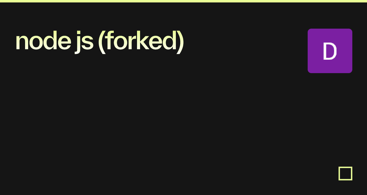 node js (forked) - Codesandbox