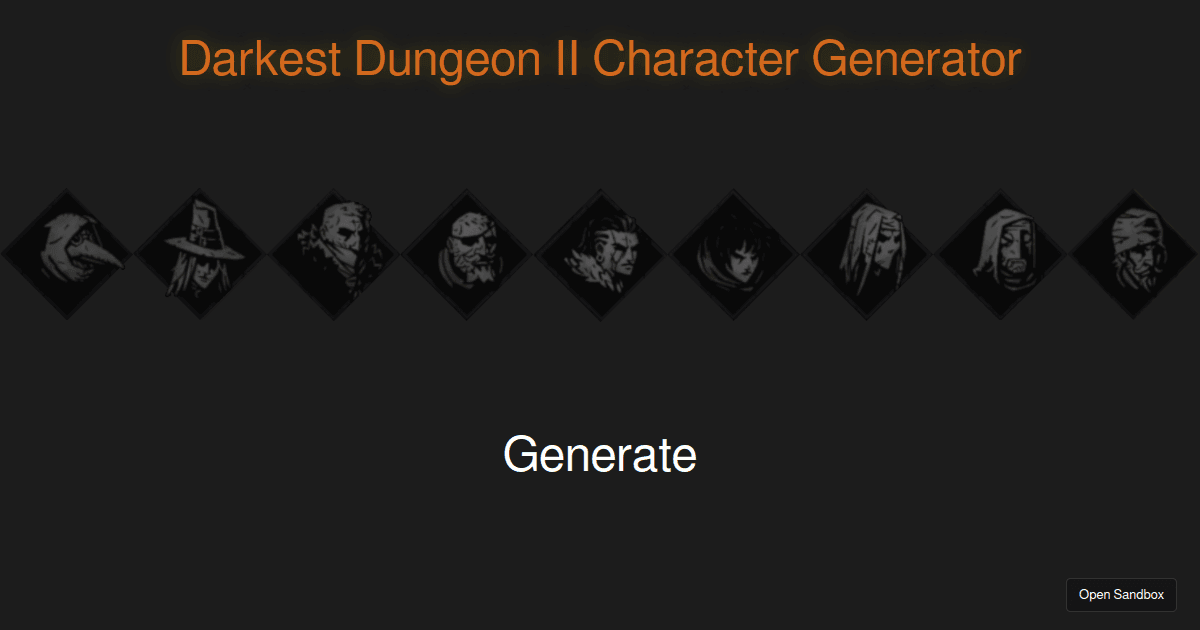 Darkest Dungeon II Character Generator - Codesandbox