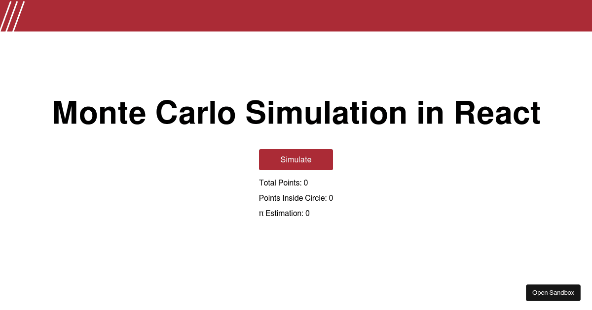 Monte Carlo Simulation Codesandbox