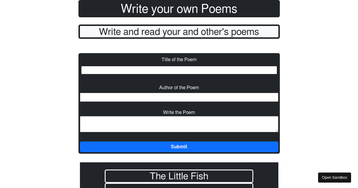 Write Poems - Codesandbox