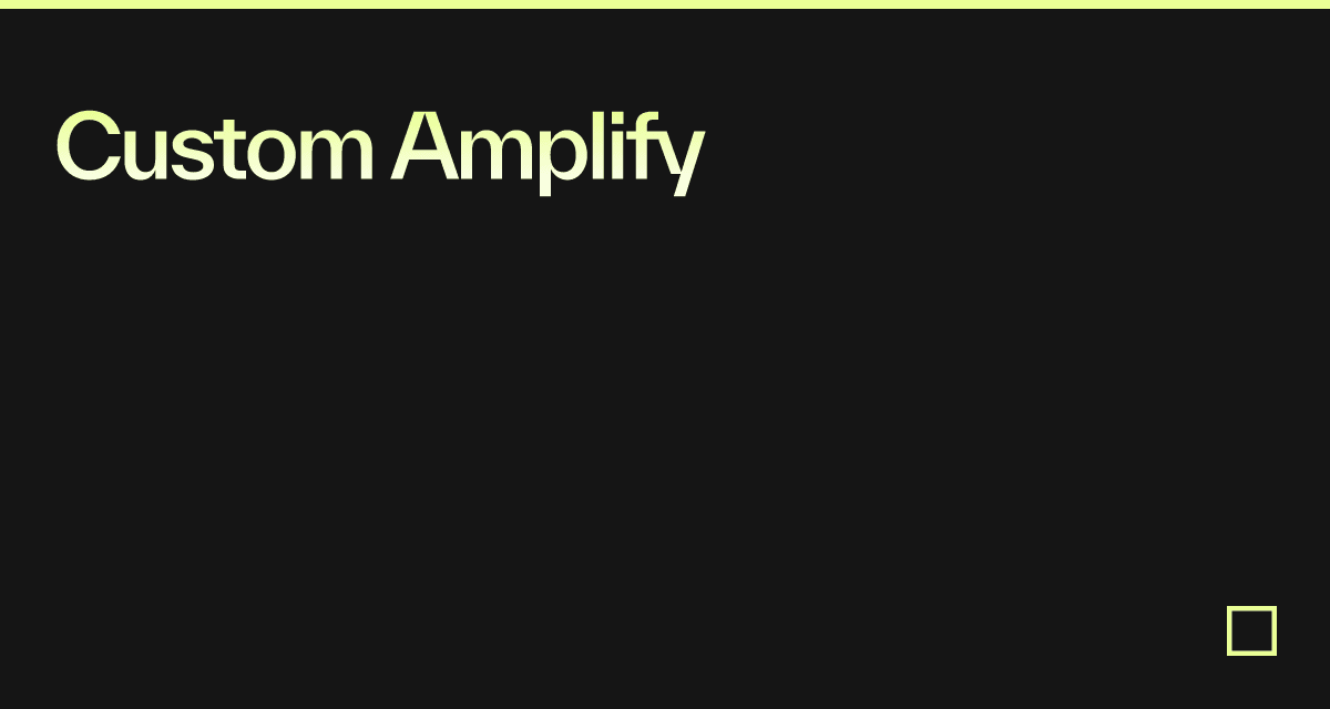Custom Amplify Codesandbox