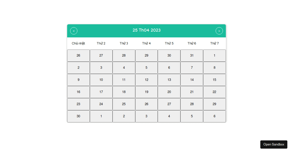 Calender - Codesandbox