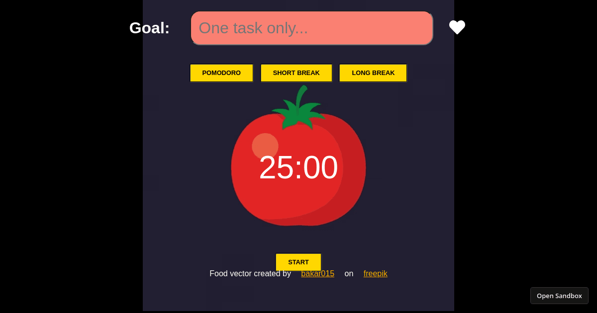 Day 38 & 39 Pomodoro - Codesandbox