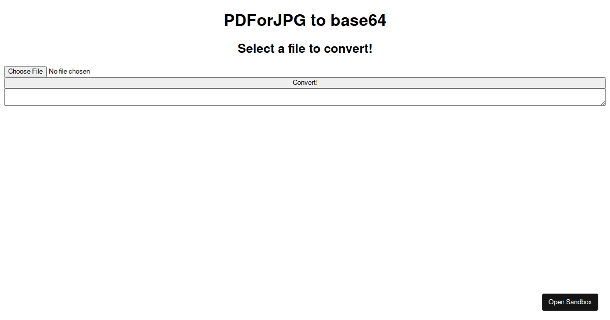 PDF to base64 - Codesandbox