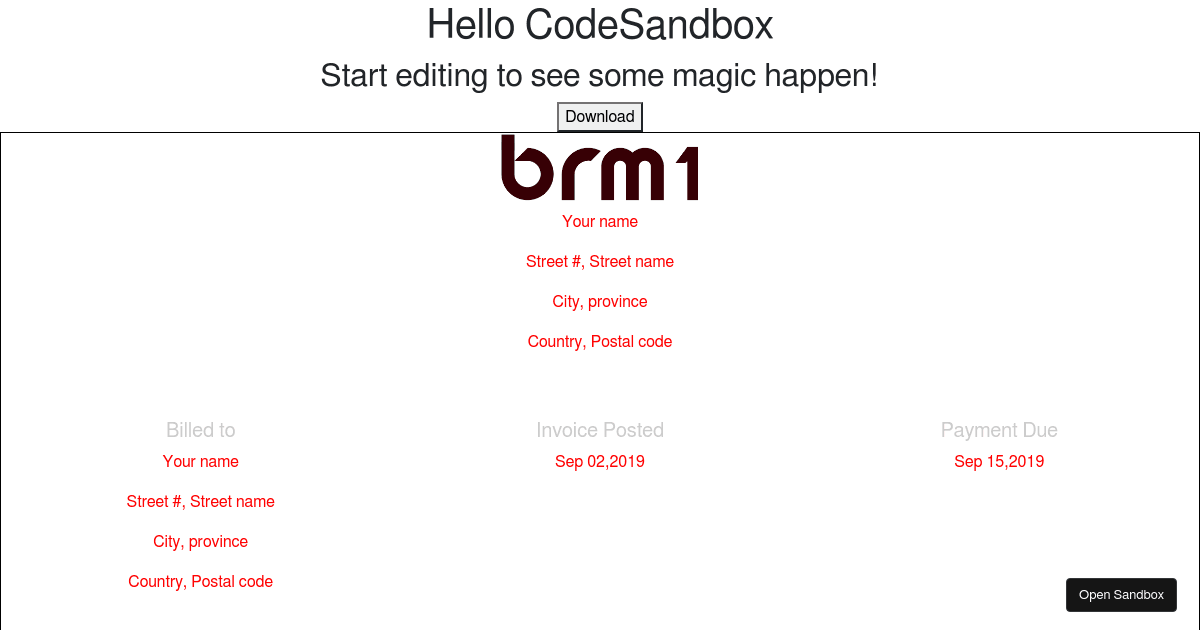 HTML to PDF jsPDF react (forked) - Codesandbox HTML to PDF jsPDF react (forked) - Codesandbox