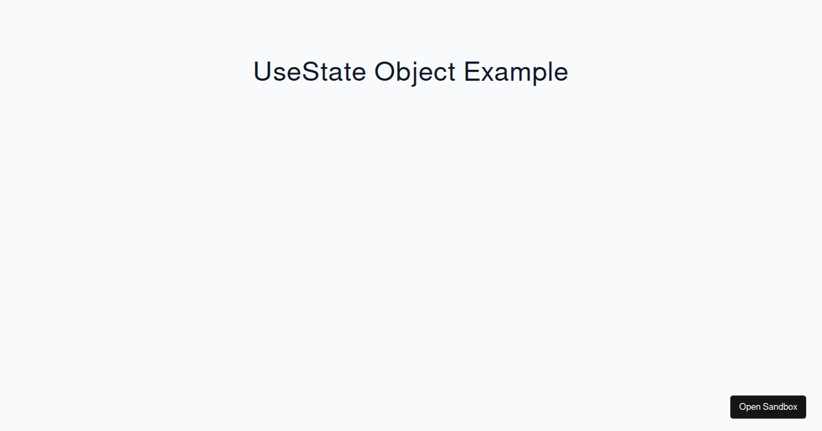 useState-object - Codesandbox
