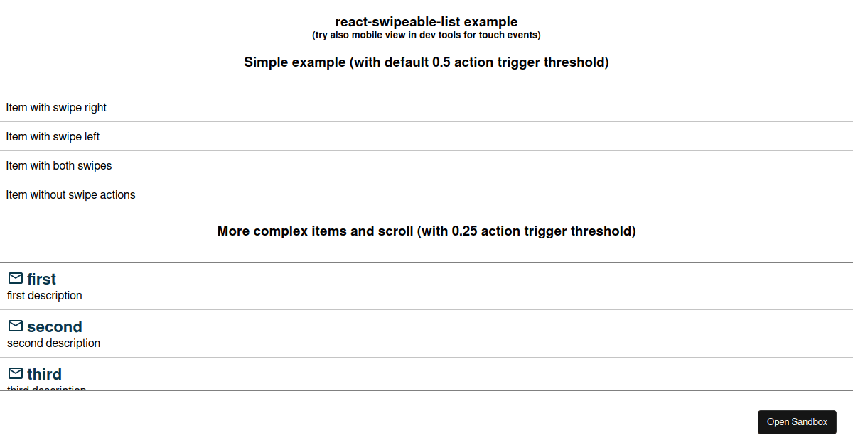 react-swipeable-list-example - Codesandbox