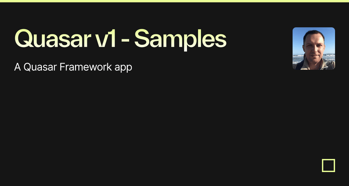Quasar v1 - Samples - Codesandbox