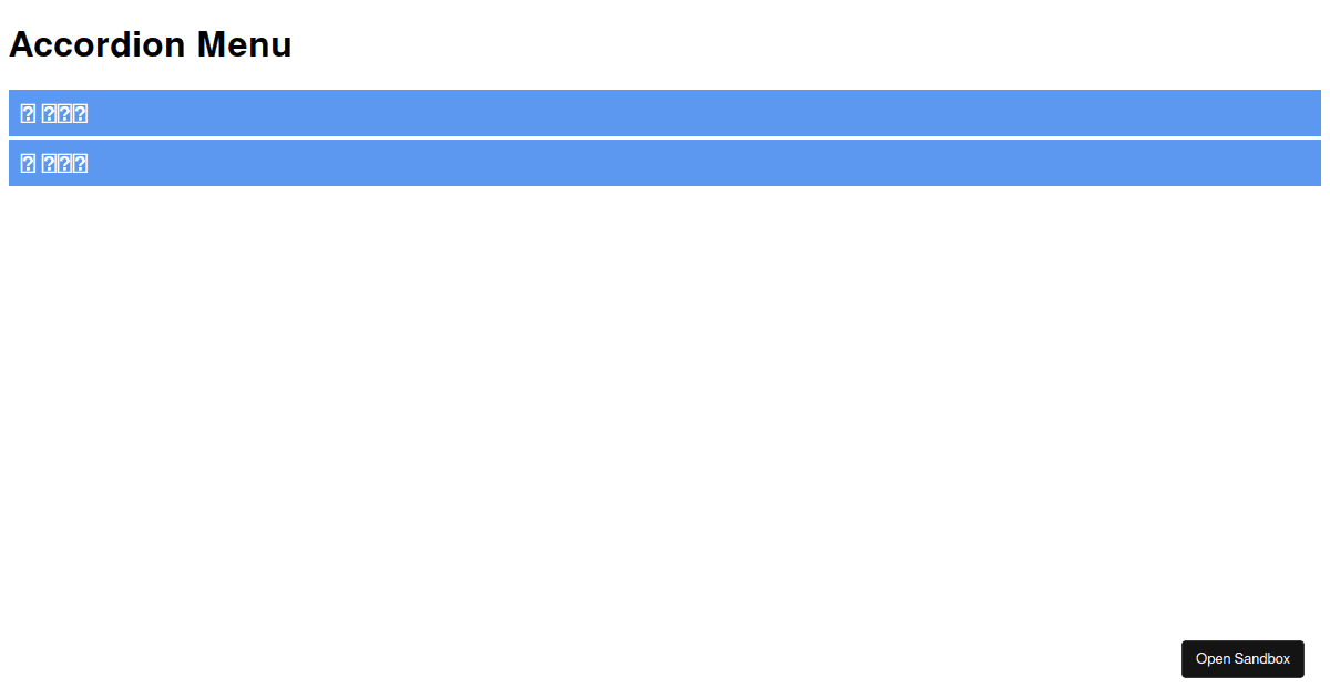 Accordion Menu - Codesandbox