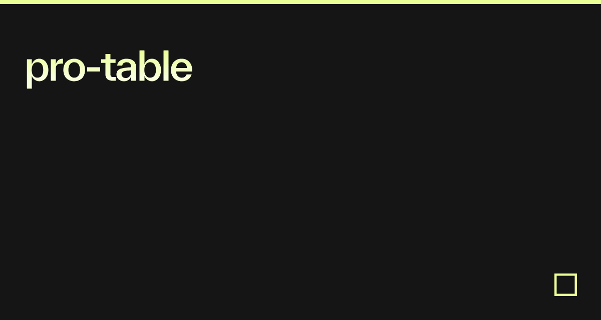 pro-table - Codesandbox