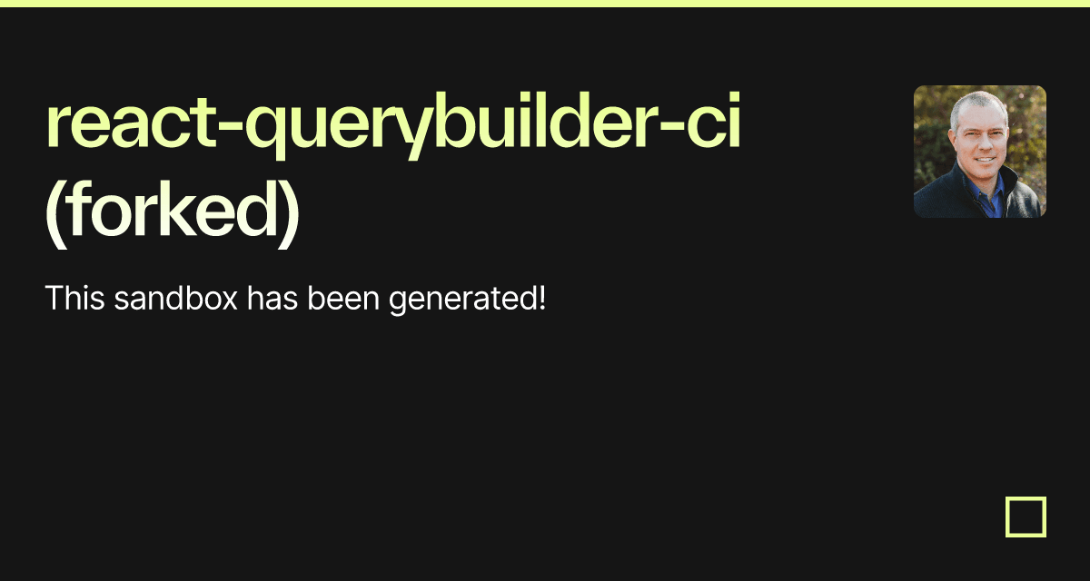 react-querybuilder-ci (forked) - Codesandbox