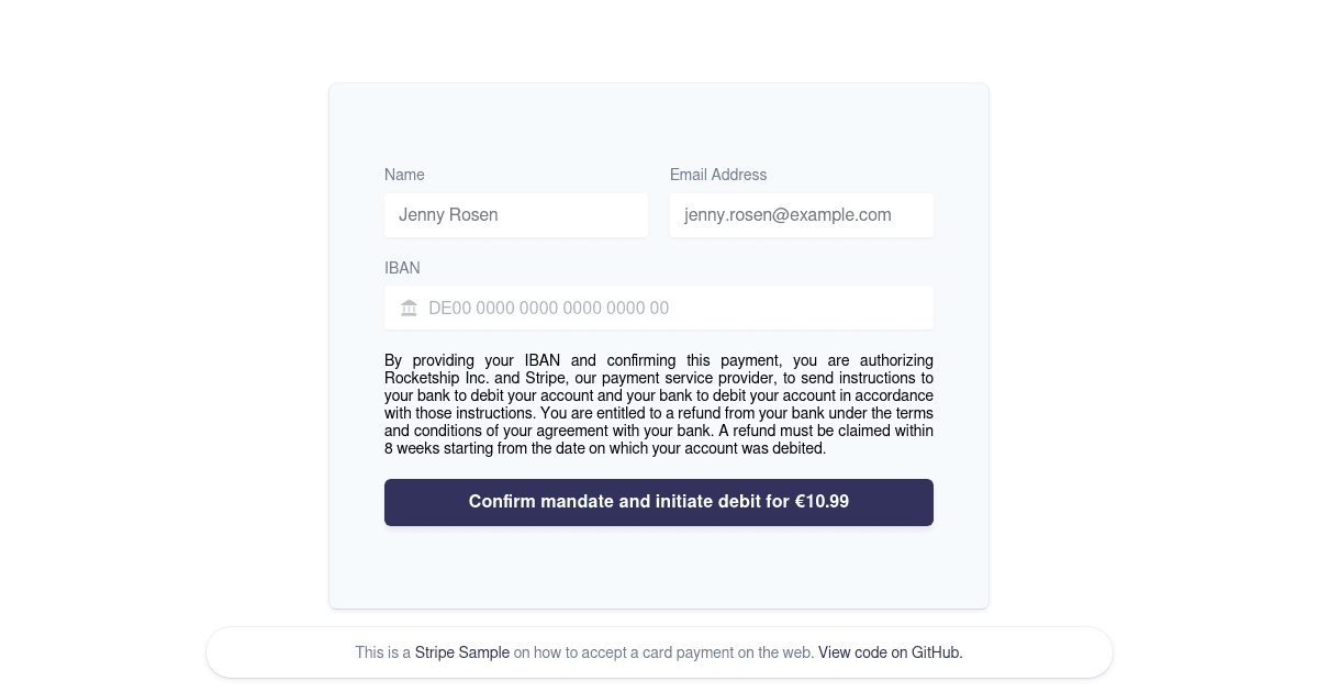 stripe-sample-web-elements-sepa-debit-payment - Codesandbox