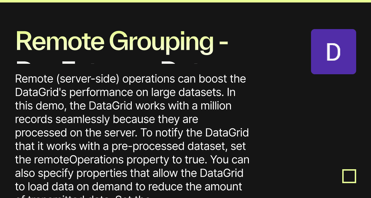 Remote Grouping - DevExtreme Data Grid (forked) - Codesandbox