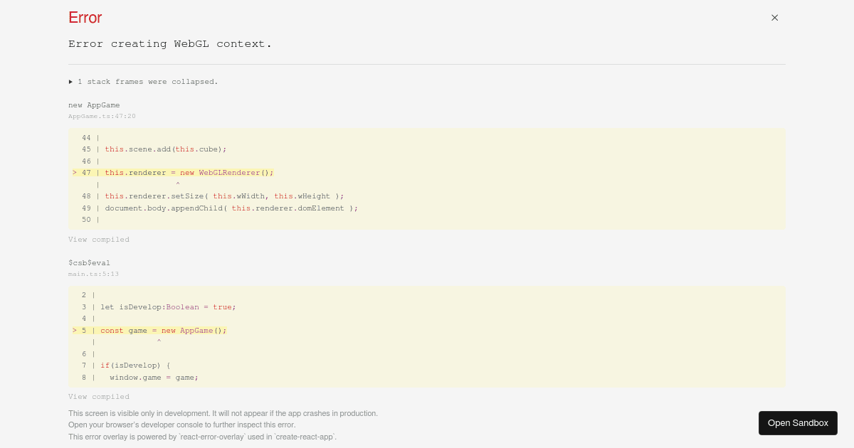 Parcel Typescript Threejs Codesandbox