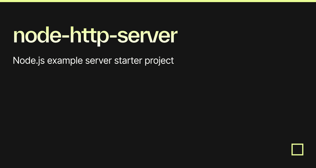 node-http-server - Codesandbox