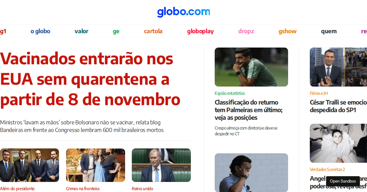 Projeto Globo.com - Codesandbox