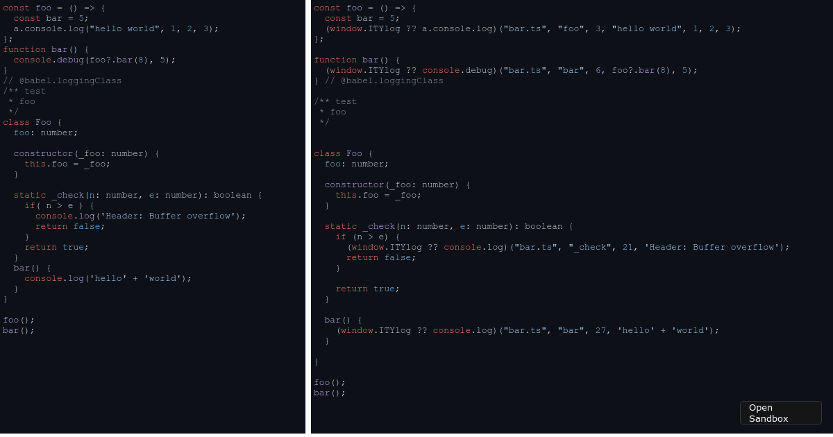 Babel-Logger-Test - Codesandbox