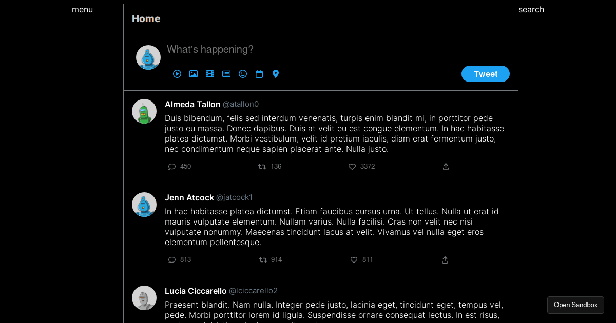 Twiiter Home Page Routev1 Codesandbox