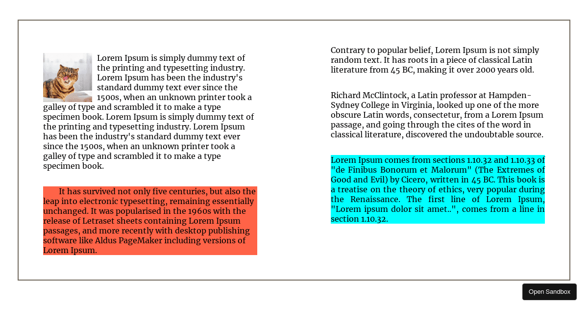 multicolumn css - Codesandbox