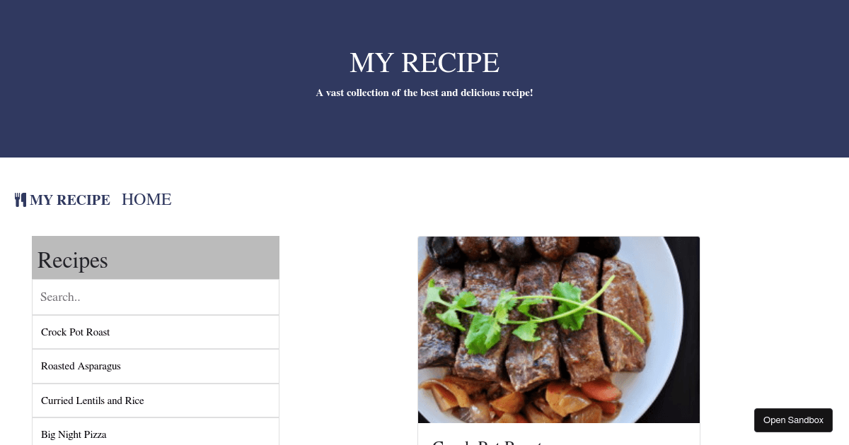Recipe - Codesandbox