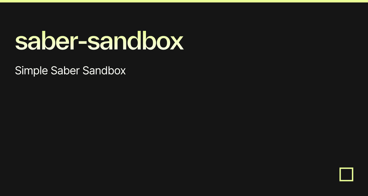 saber-sandbox - Codesandbox