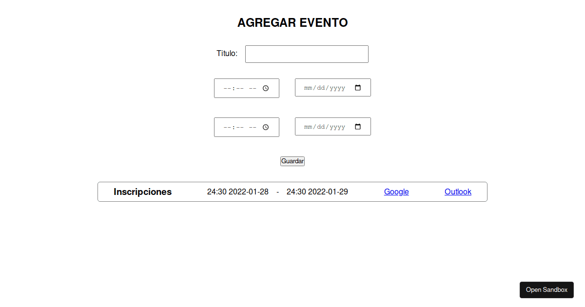 Calendar - Codesandbox