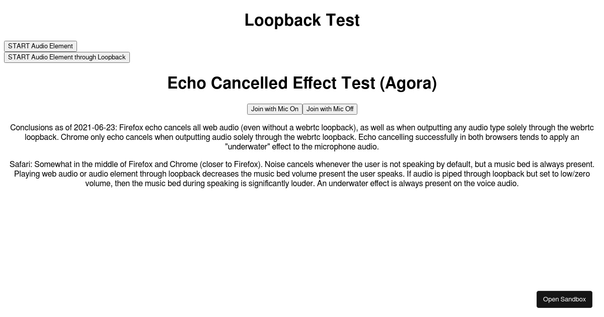 echo cancellation (forked) - Codesandbox